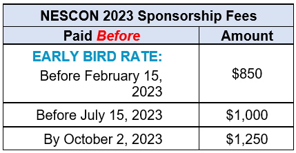 Sponsor Information – NESCON 2023